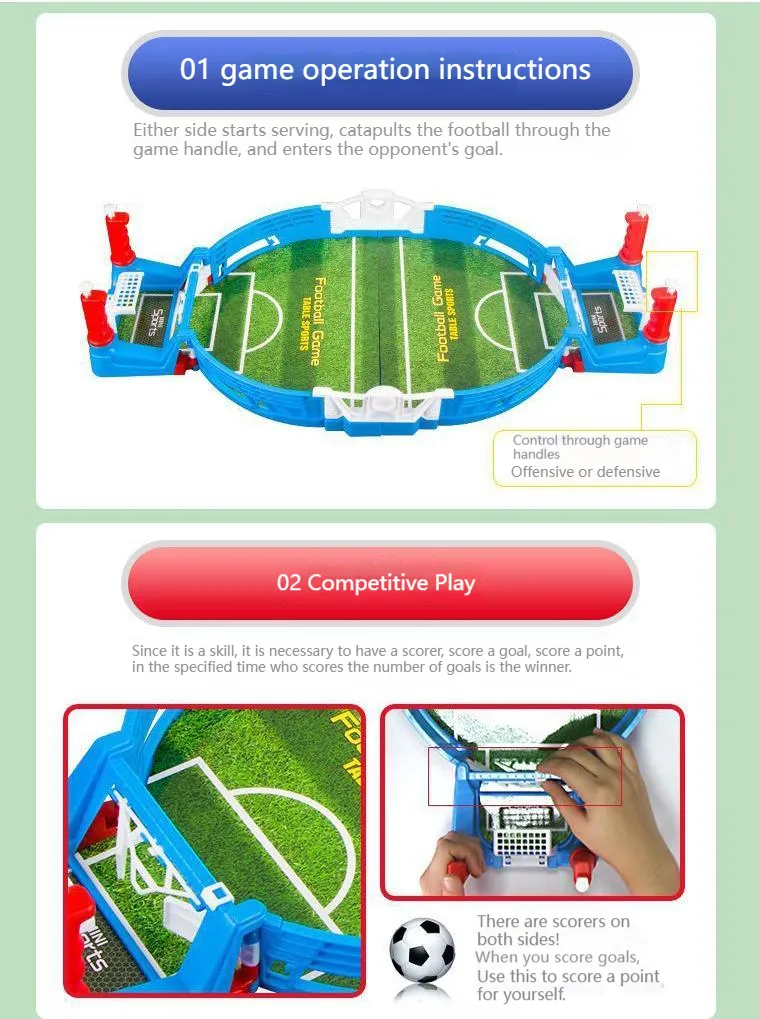 Tabletop Foosball Game - Mini Soccer Table, Interactive 2-Player ...