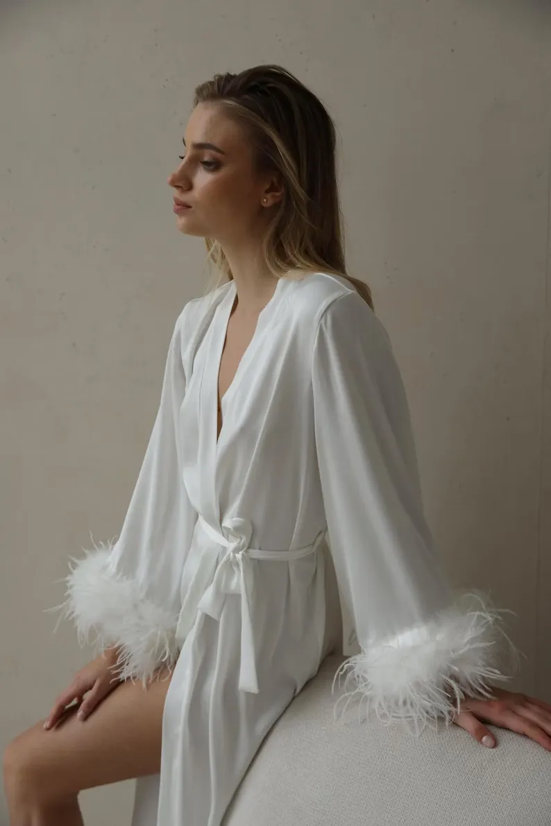 Bridal Getting Ready Robes: Long White Satin Robe... From Ddmyearth ...