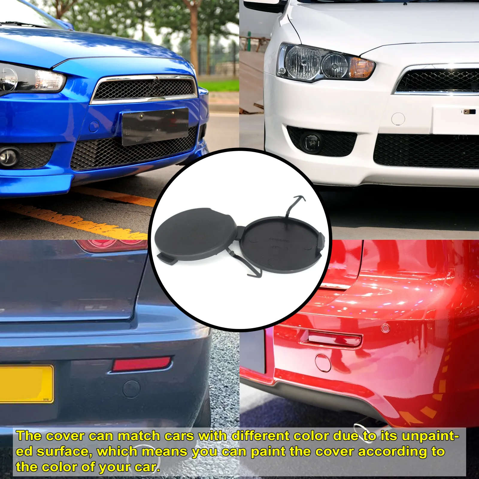 For Mitsubishi Lancer 2008-2015 Unprimed Plastic Car Hook Cover Tow Eye ...