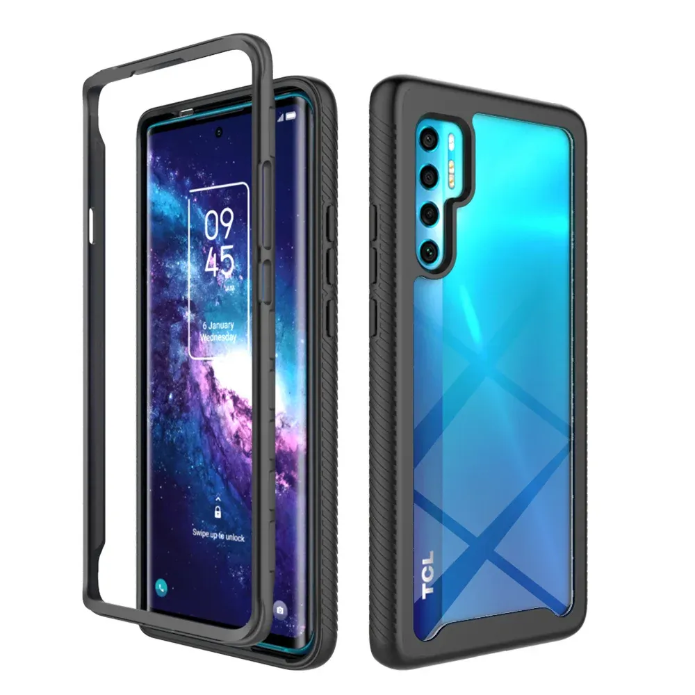 TPU and PC Hybrid Clear Phone Case for TCL 20 Pro 5G, 20s, 20L, and 20L ...