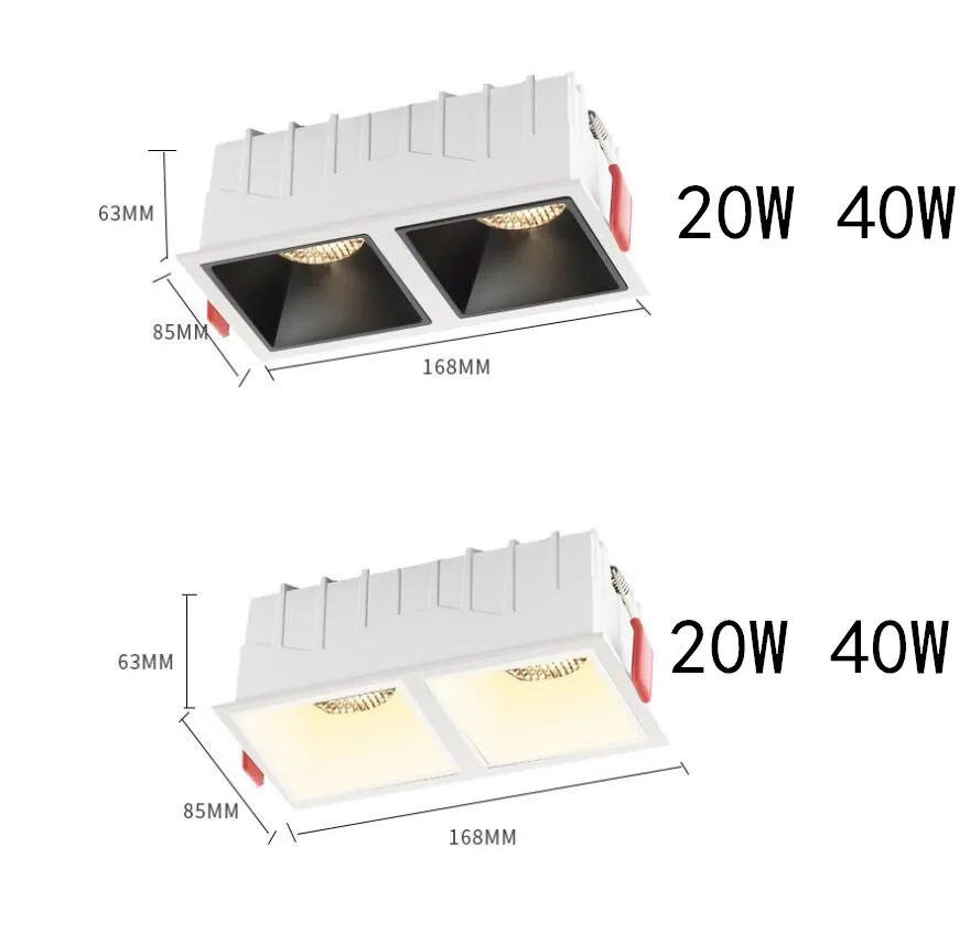 10W-40W Dimmable COB LED Downlights, Warm White/Neutral White/Cool White, Recessed Ceiling ...