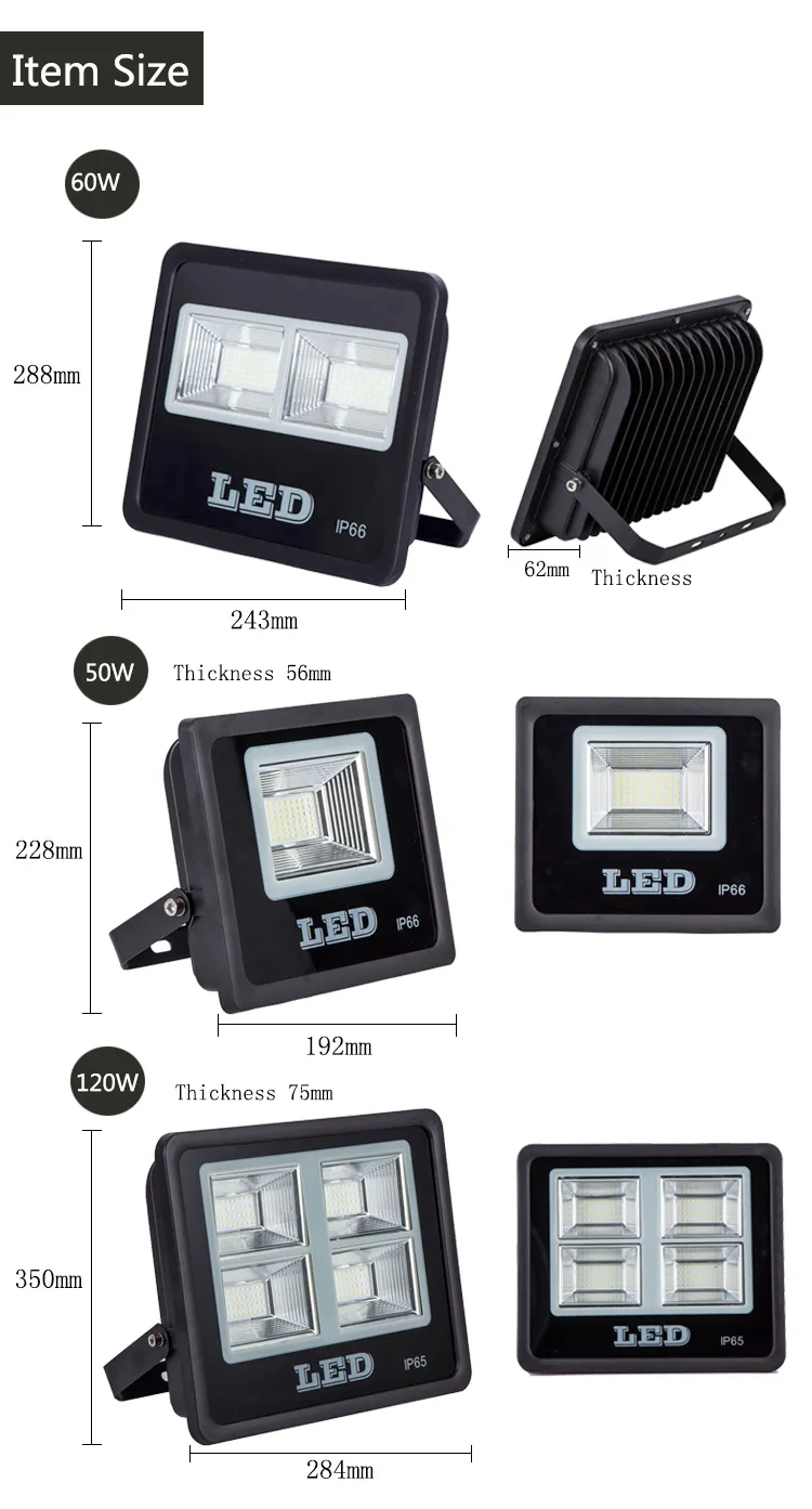 DHgate.com:50W-150W Outdoor LED Flood Light - Black SMD Spotlight, IP66 ...