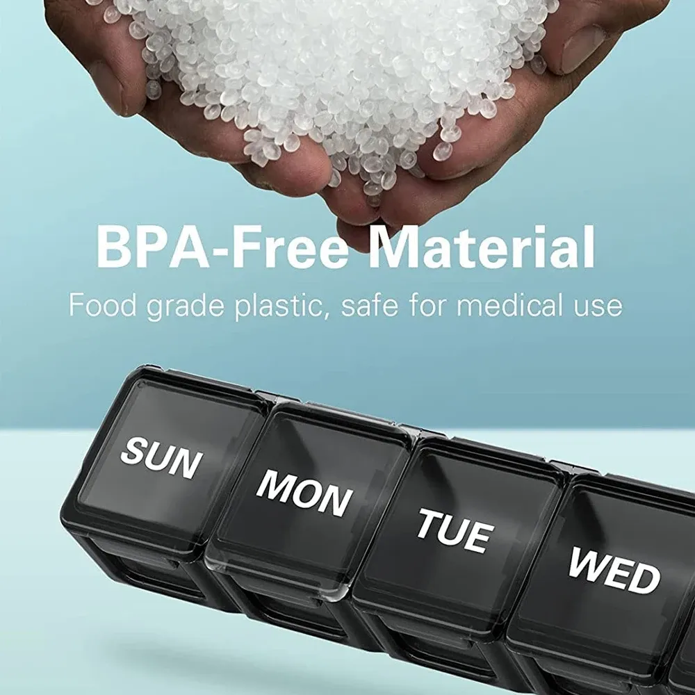 Extra Large Weekly Pill Organizer | 7 Day XL Pill Box with Moisture ...