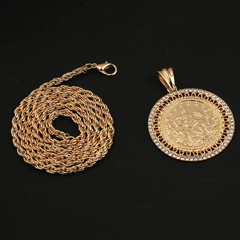 Nuevo Colgante De Monedas Y Collar De Monedas Con AAA Crystal Ladies ...