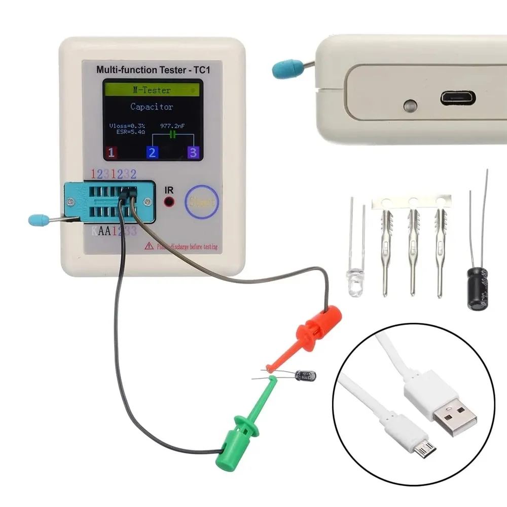 LCR-TC1 1.8" display lcd tft Multimeter - Diode, Triode Capacitor ...