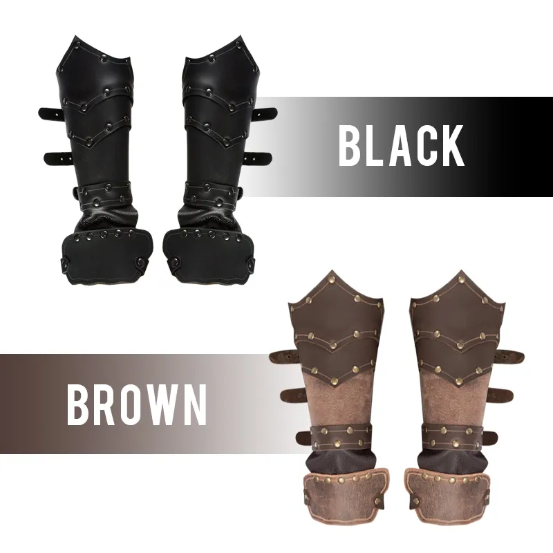 Medieval Bracers For Men PU Leather Armor Wrist Guards | Cosplay ...