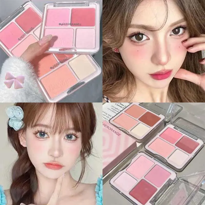 4-Color Blush Palette: Multifunctional Cream Blush, Highlight & Contour ...