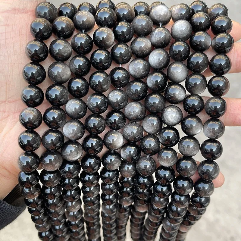 Premium Round Obsidian Beads for Jewelry Making - 6-14mm DIY Bracelet ...