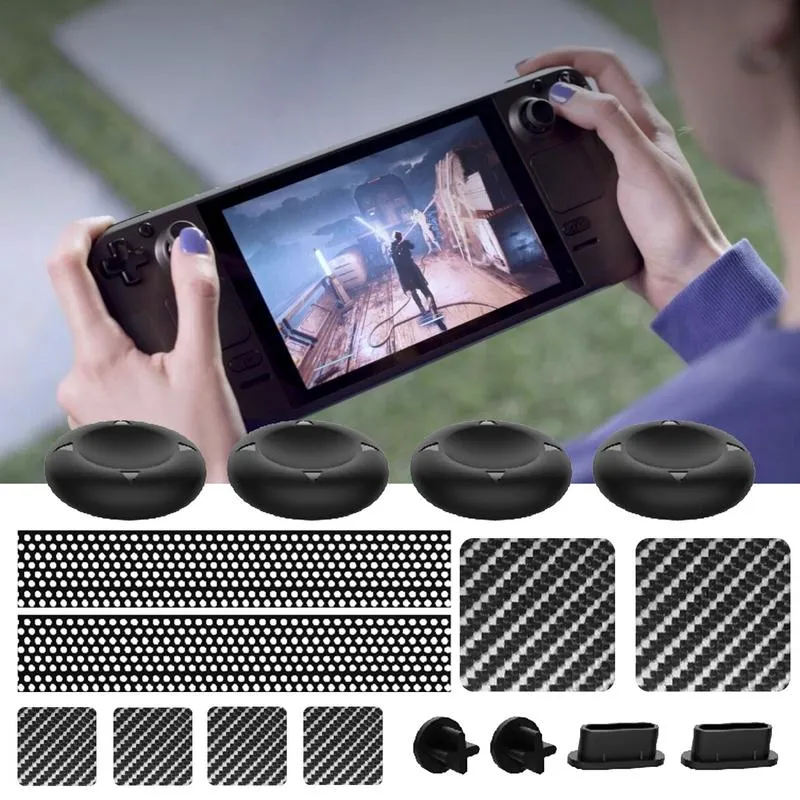 Steam Deck Game Controller Dust Plug Set with Mesh Protective Stickers ...