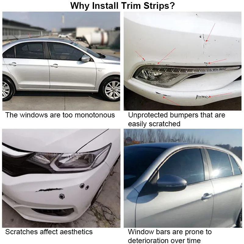 Automotive Chrome Moulding Trim Strip Bumper Protector Tape for Audi A3 ...