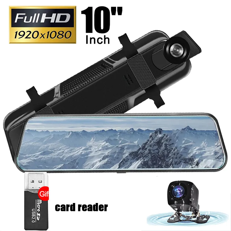 Full HD 1080P Dual Lens rear view mirror Dash Cam with Black Box ...