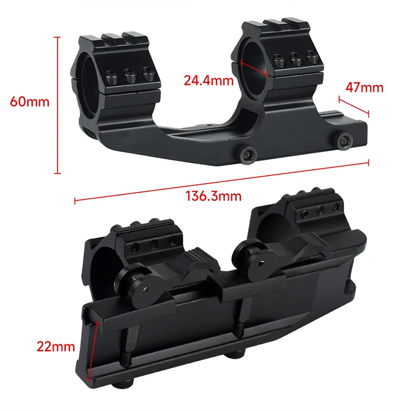 Picatinny QD Sling Mount One Piece Scope Mount With Dual Rings, 25.4mm/30mm, Cantilever Weaver ...