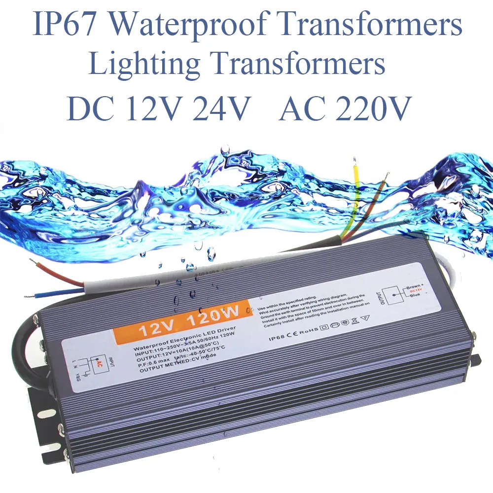DHgate.com:Waterproof IP67 AC/DC 12V to 24V 1A-25A 12W-400W LED Driver Power Supply Transformer ...