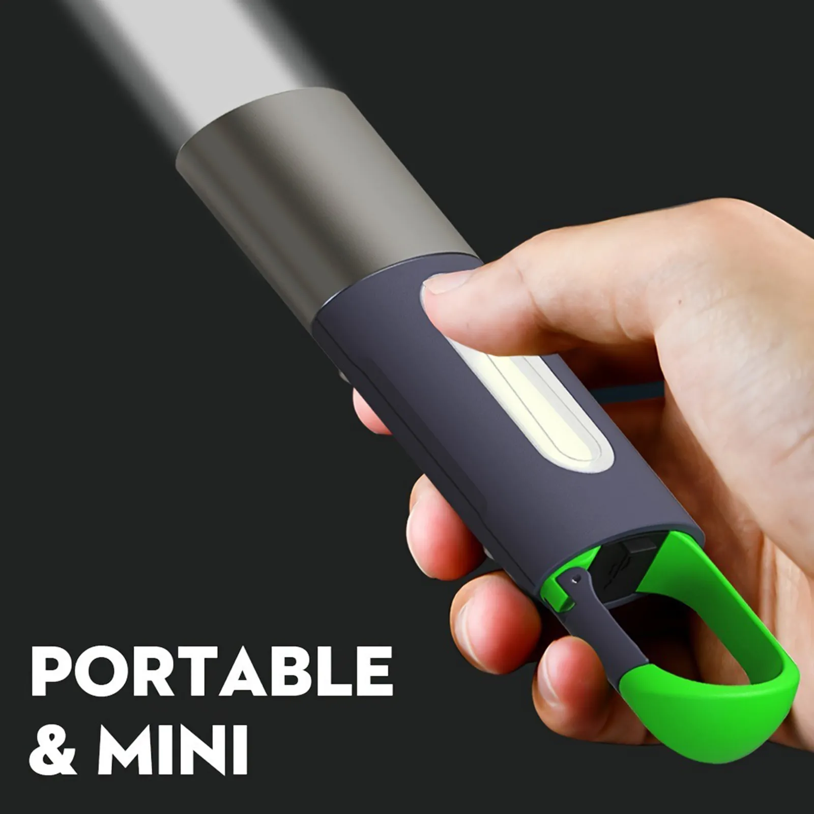 LED COB Keychain Flashlight, Strong Light, USB Mini Pocket Torch, Type ...