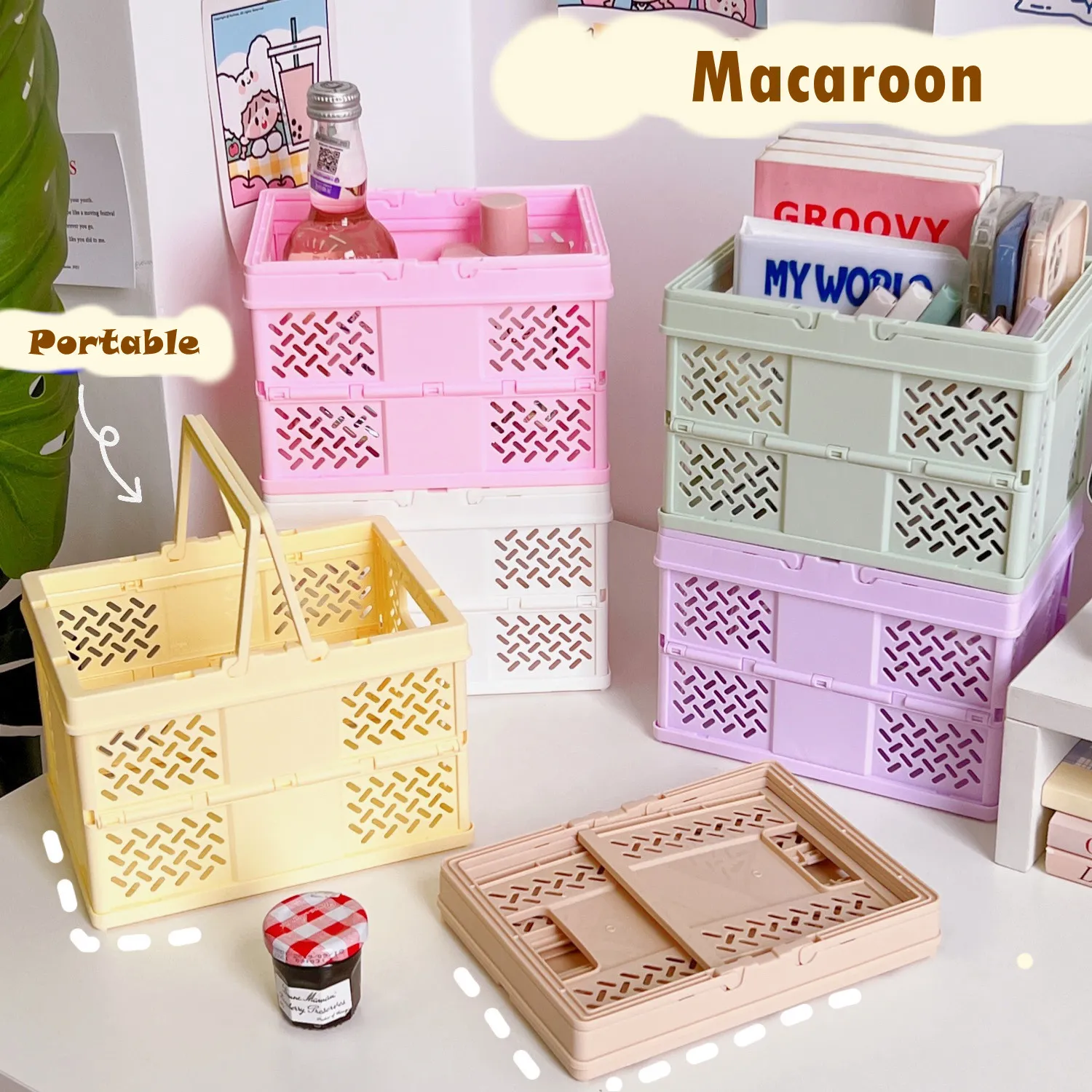 Desk Organizer: Folding Storage Box, Pen Holder, Pencil Pot, Desktop ...