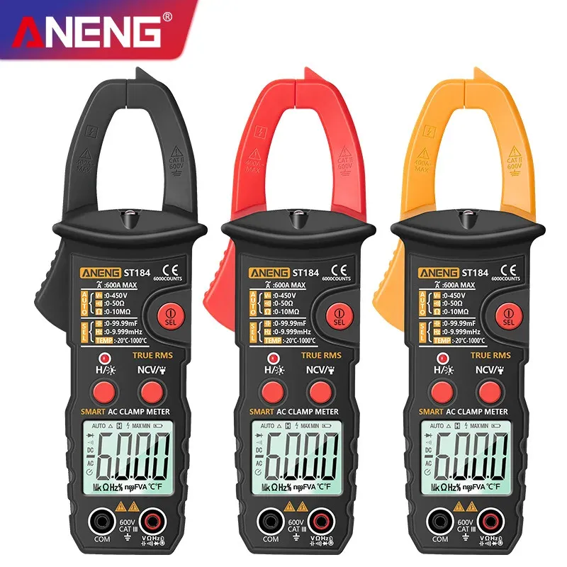 DC Current Amp Meter Clamp Meter, True RMS Digital Multimeter 6000 ...