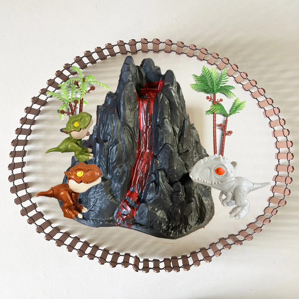 Dinosaur Cake Topper Birthday Decorations Dino Jurassic Volcano ...