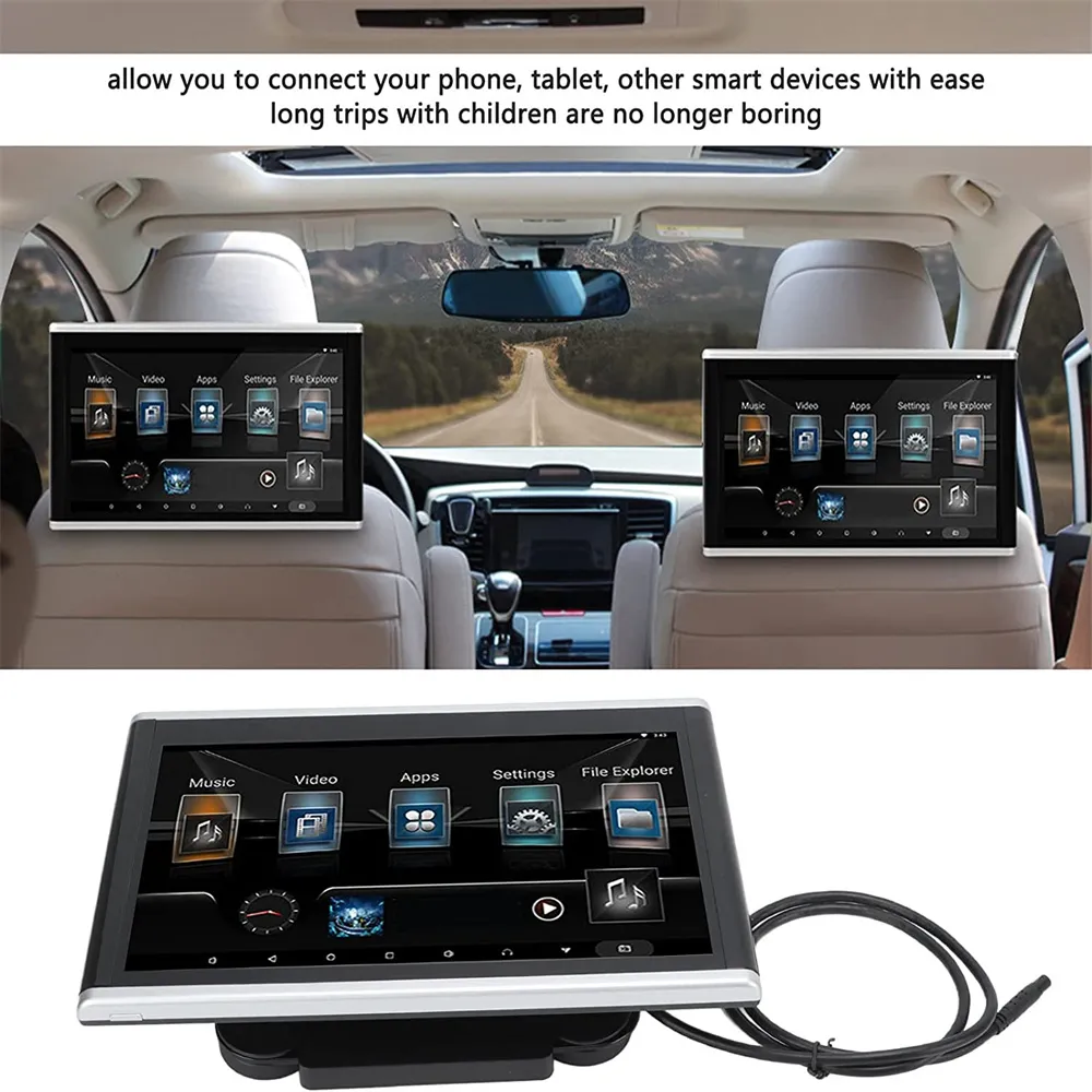 Bluetooth Car Headrest Multimedia Player With Android 11, HDMI, Touch ...