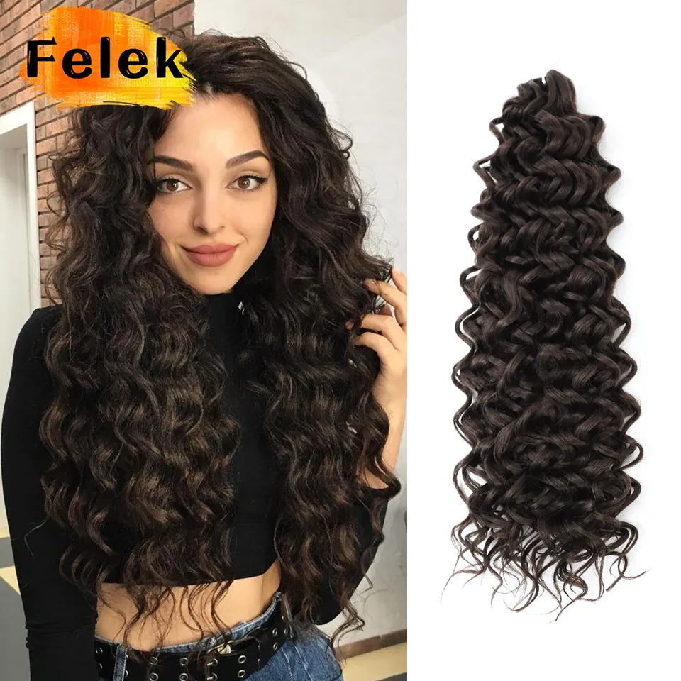 Water Wave Crochet Hair Ombre Braiding Hair Extensions Deep Wavy ...