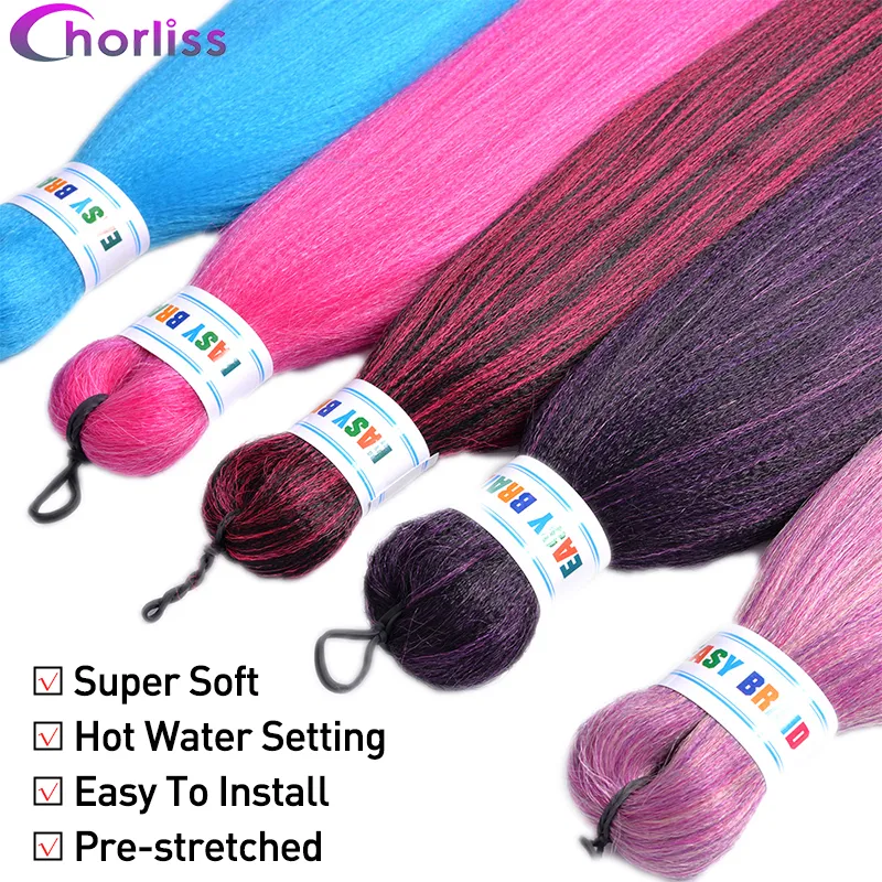 Synthetic Braid Extensions: Jumbo Easy Hair Braids, Pre Stretched Yaki ...