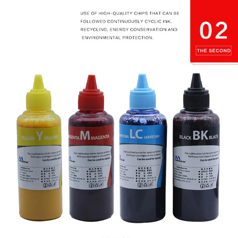 100ml Pigment Refill Ink Bottles Replacement for Textile Printer, CMYK ...