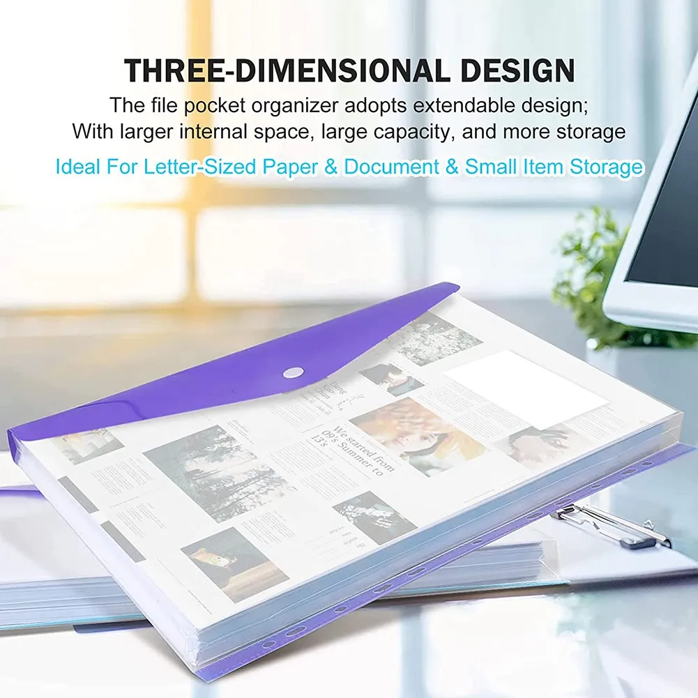 Expandable book binder Pocket with 12 Packs, 11 Holes for 2/3/4 Ring ...