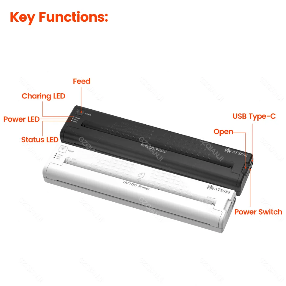 Portable Tattoo Stencil Thermal Printer Drawing Transfer Machine Copier ...