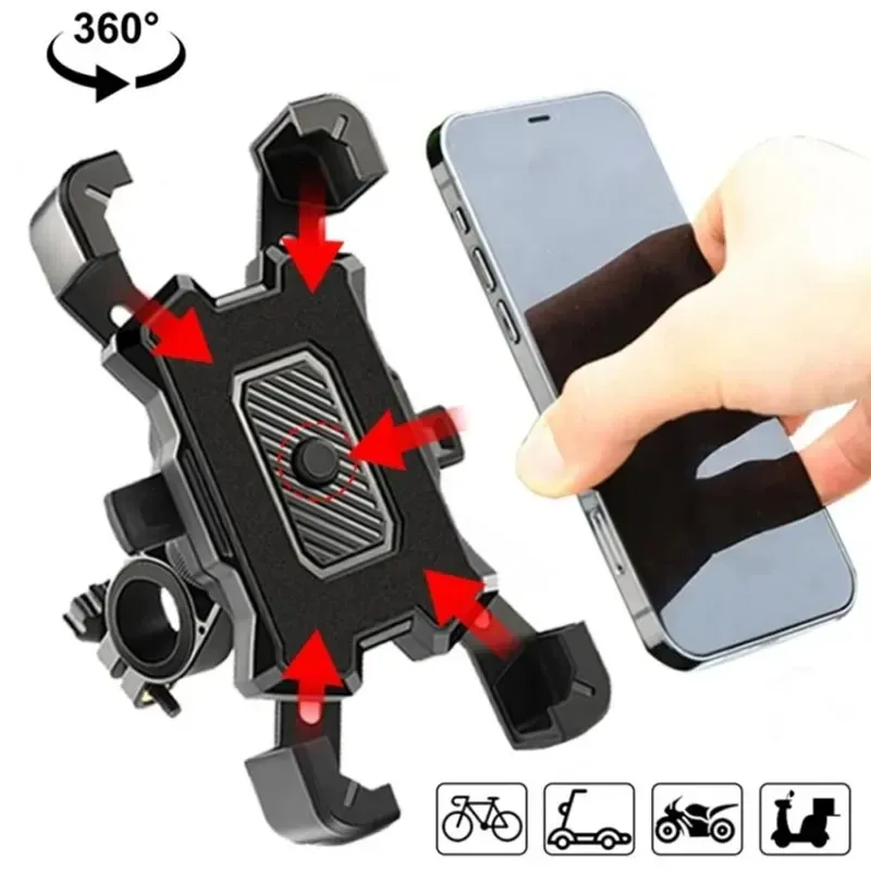 Universal Bicycle Phone Holder 360° Rotatable For Mobile Phone Riding MTB Bike Moto Motorcycle ...