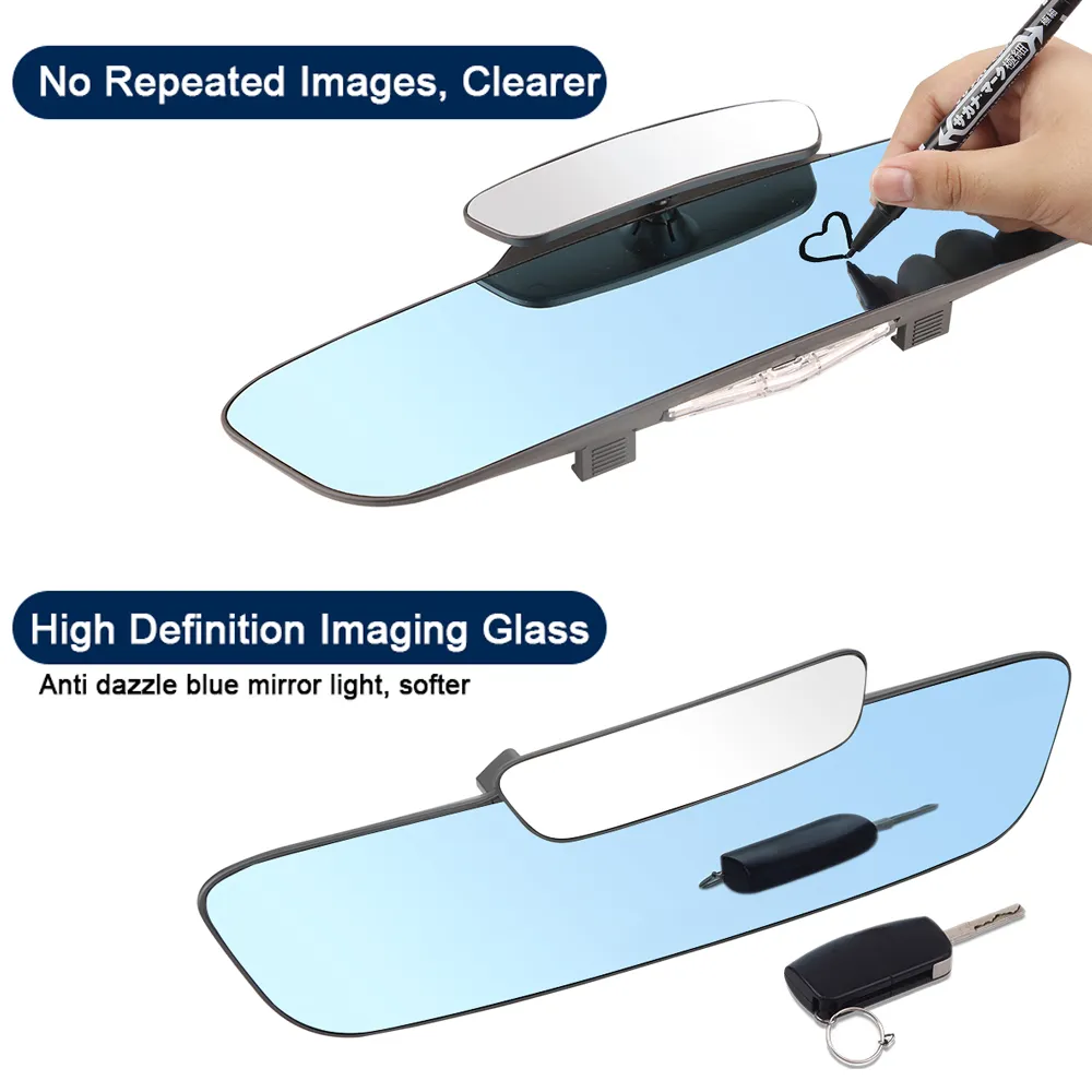 Anti-Dazzle Rearview Mirror Photo Frame: Double-Lens Car Accessory for ...