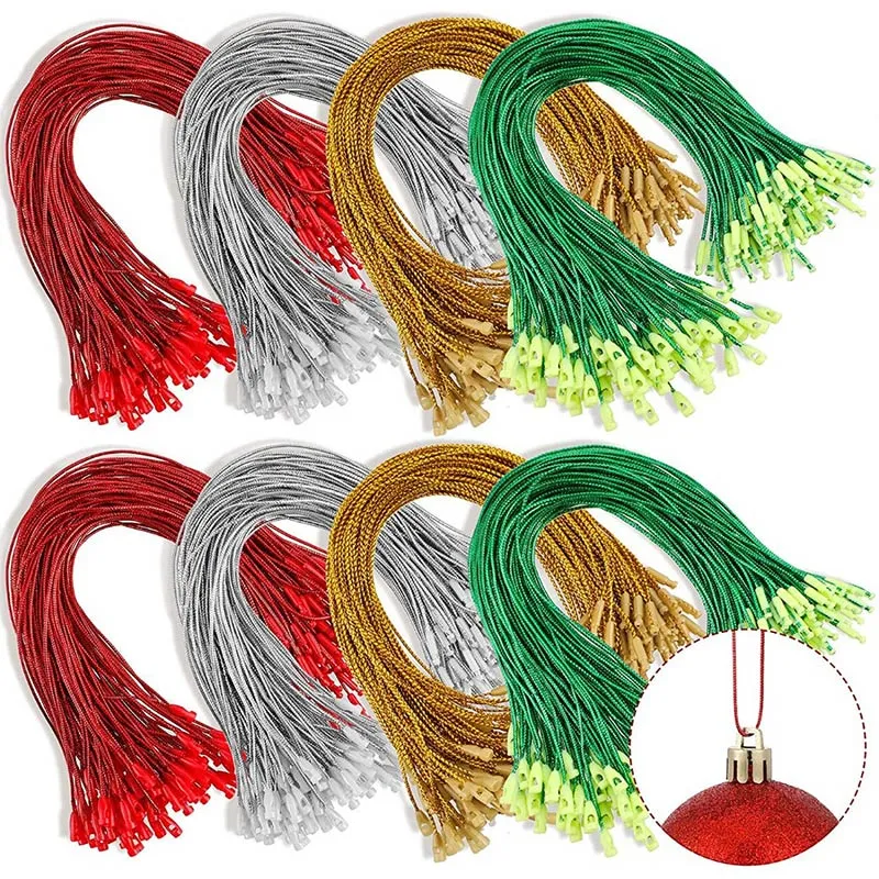 Gold Silver Wired Ribbon Hanging Strings for Christmas Tags and Gift ...
