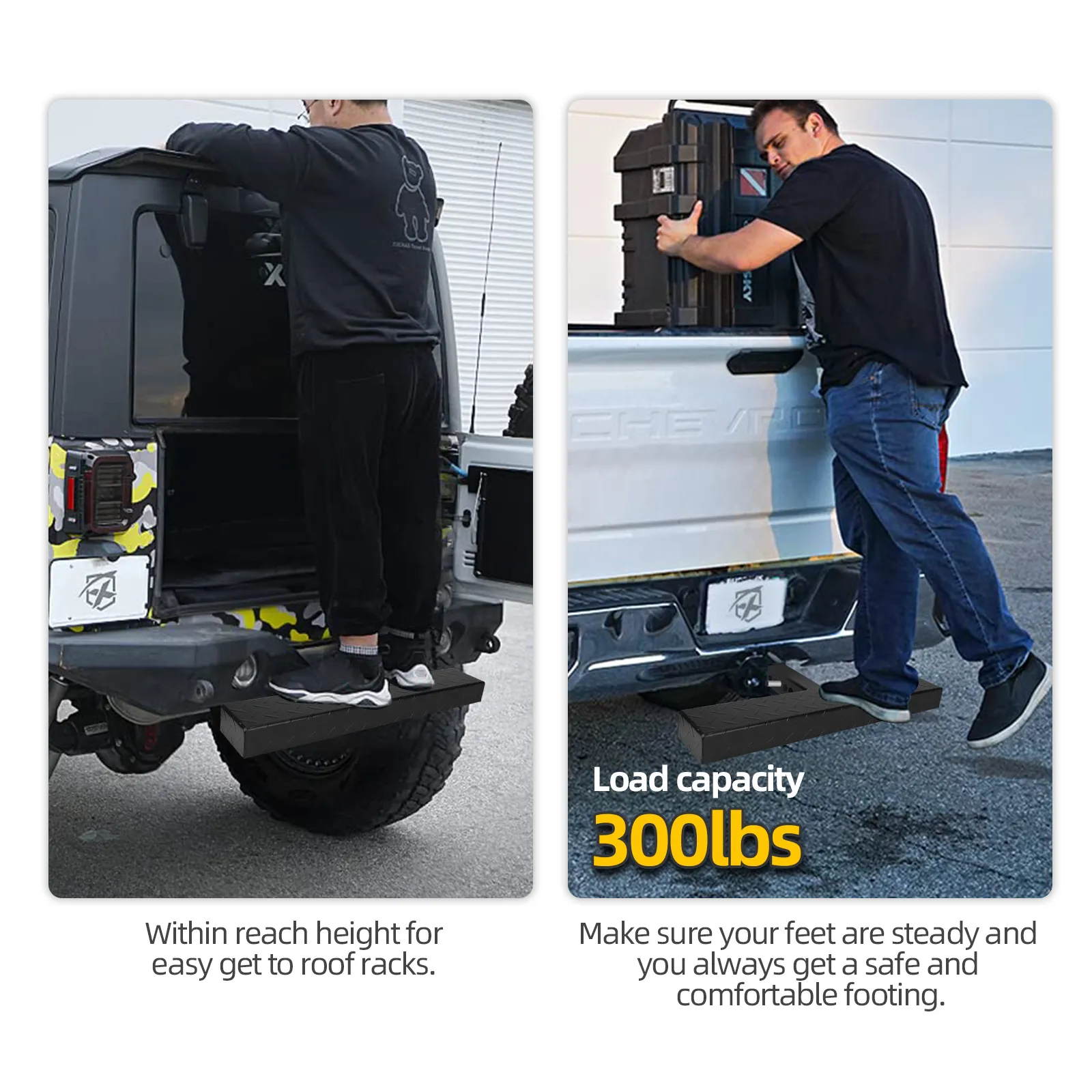 60CM Anti Slip And Rust Hitch Step For 2 Inch Receivers Ideal For Cars ...