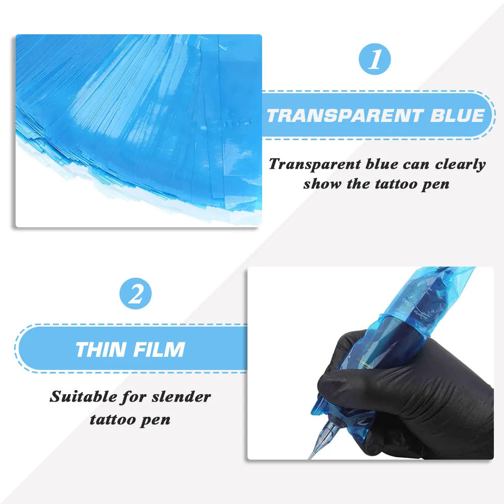 Disposable Tattoo Pen Covers: Black, White, and Blue Tattoo Machine ...