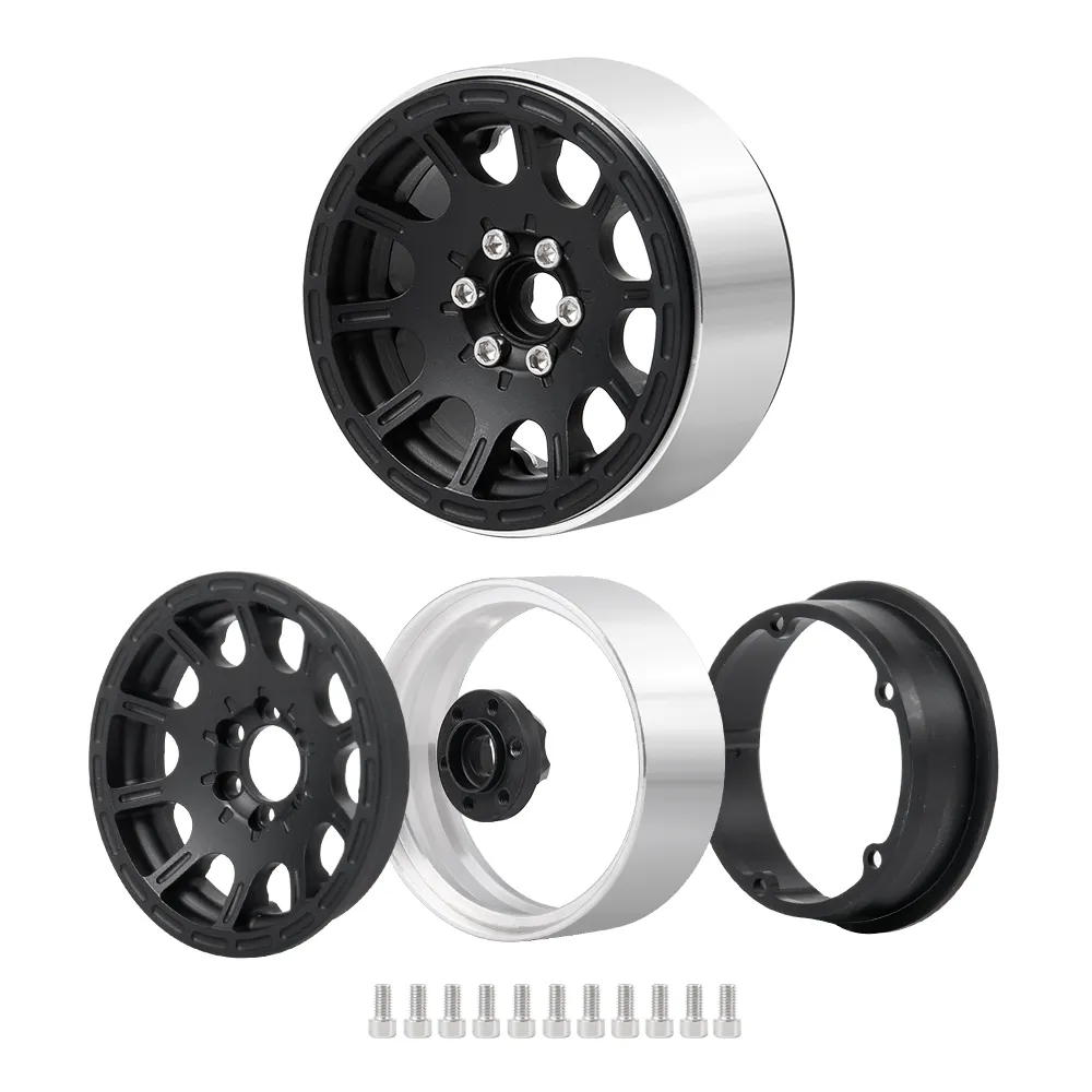 DHgate.com:YEAHRUN Alloy Beadlock Wheels 1.9" Rims Hubs for Axial SCX10 ...
