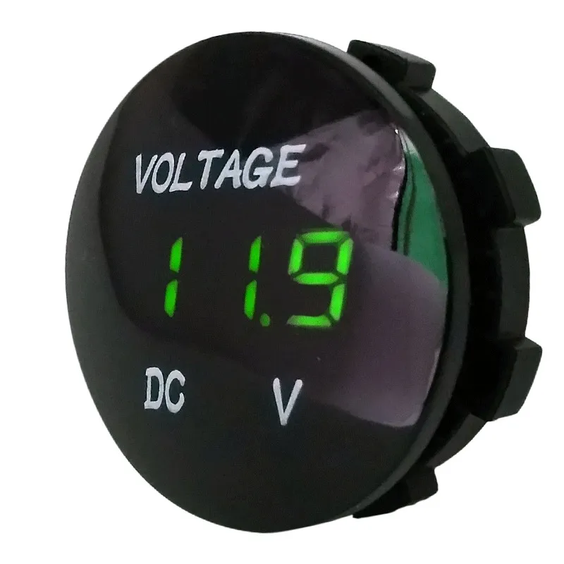 Waterproof LED Digital Voltmeter DC 5-48V - Round Panel Mount Voltage ...