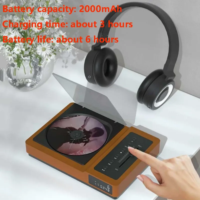 Vintage HIFI CD Player Bluetooth 5.2 Portable CD Audio Player with ...