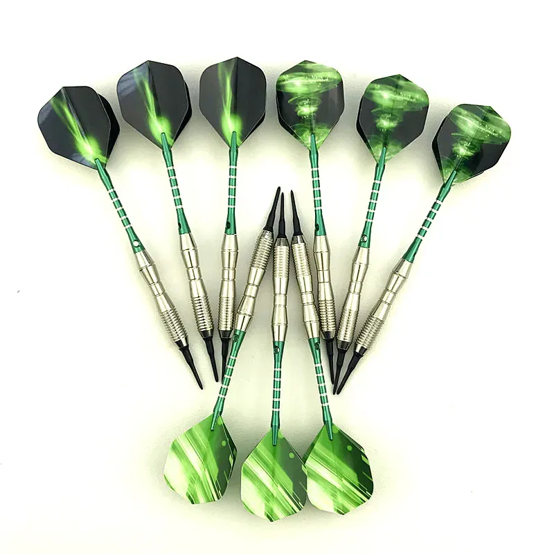 Professional Dart Set - 3x 18g Soft Tip Darts, Green Aluminum Alloy ...