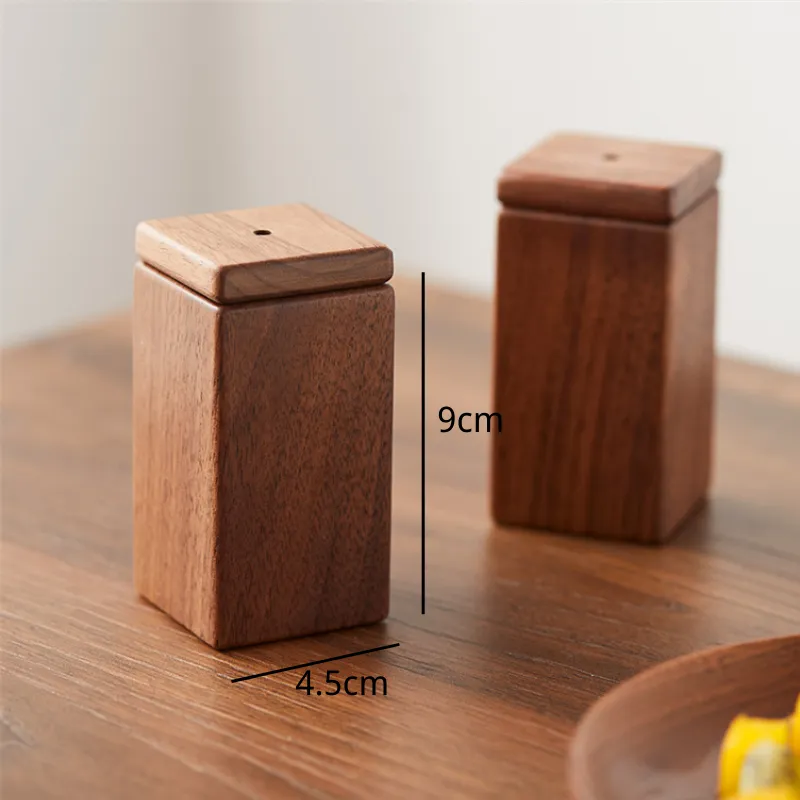 Portable Black Walnut Wood Toothpick Holder with Wheat Straw Pop-Up ...