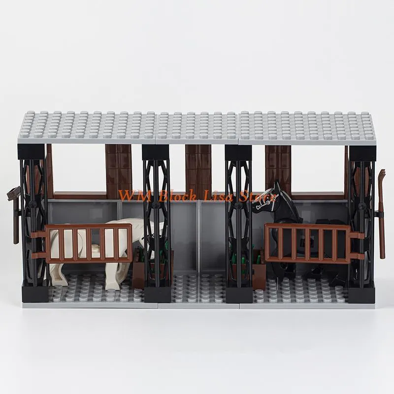 City Farm Animal Stables Building Blocks Set - Horse & Cow, Educational ...