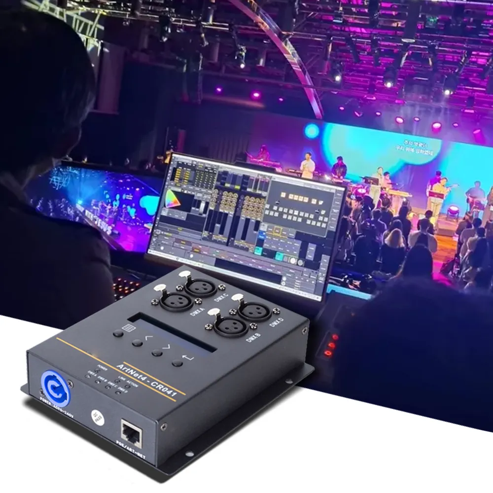 DHgate.com:2024YUER NEW ArtNet DMX 2048 Ethernet Lighting Controller Interface (4 Universe ...