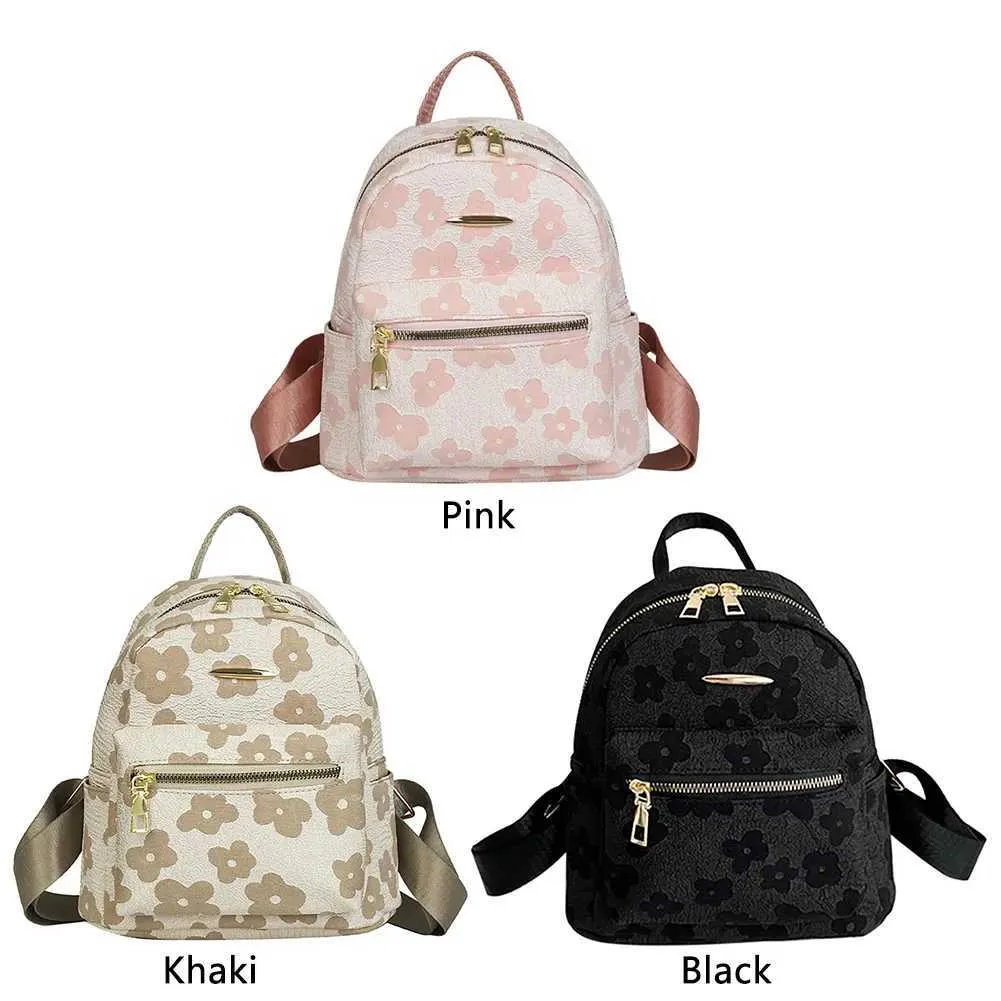 Flower Canvas Floral Backpack For Students Stylish Storage For School ...