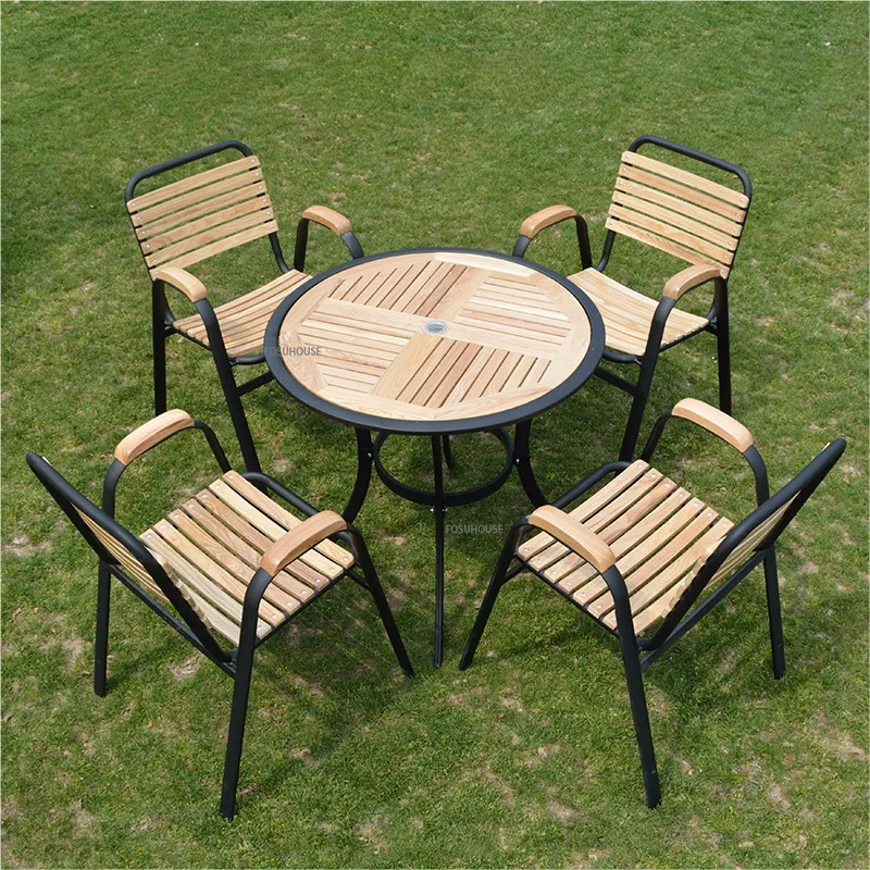 Wooden table chair for balcony store
