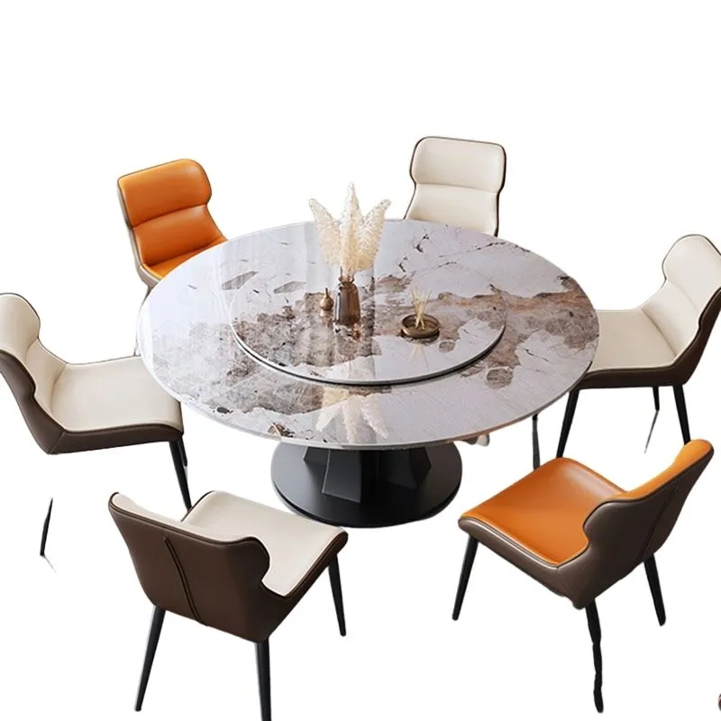Nordic Design Dining Table: Luxury Modern Round Dining Table With Metal ...