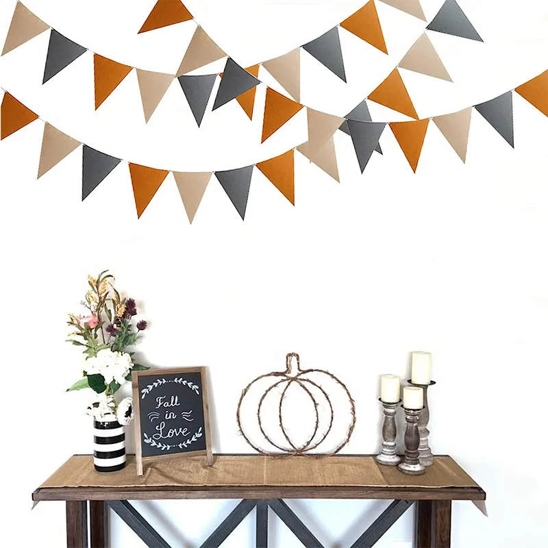 Woodland Rustic Felt Pennant Banner with Burlap Triangle Flags for Bear ...