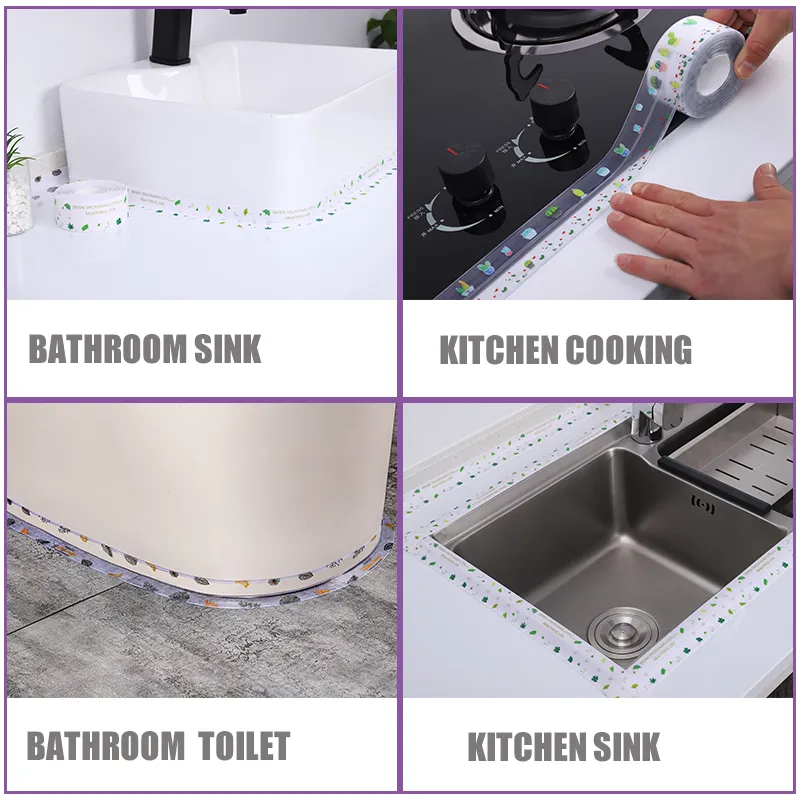 Kitchen Sink Sealing Tape: PVC Waterproof & Mildew Proof Adhesive Crack ...
