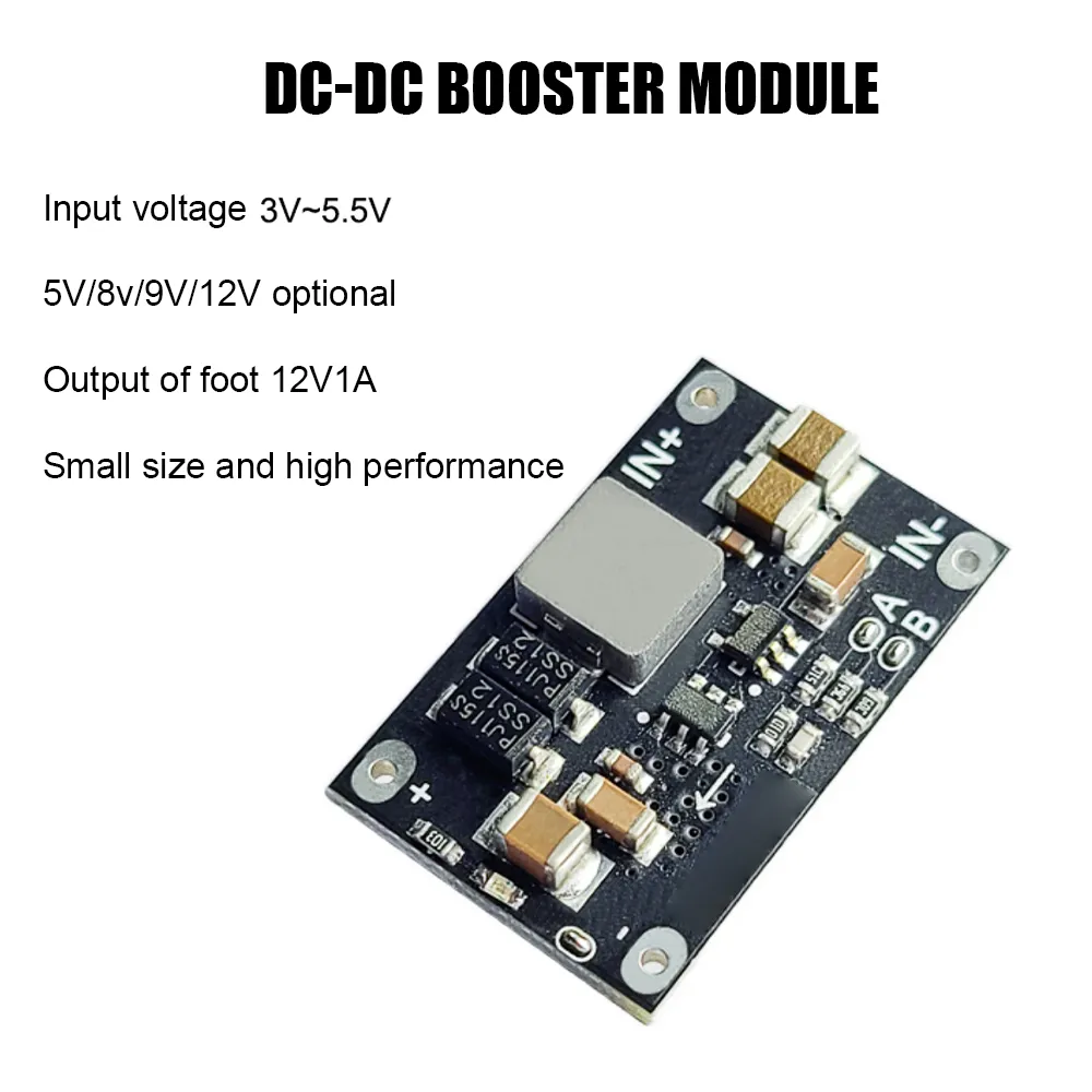 12V 5A Power Supply DC DC Step Down Boost Module: 3 5.5V To 12V 1A 10W ...