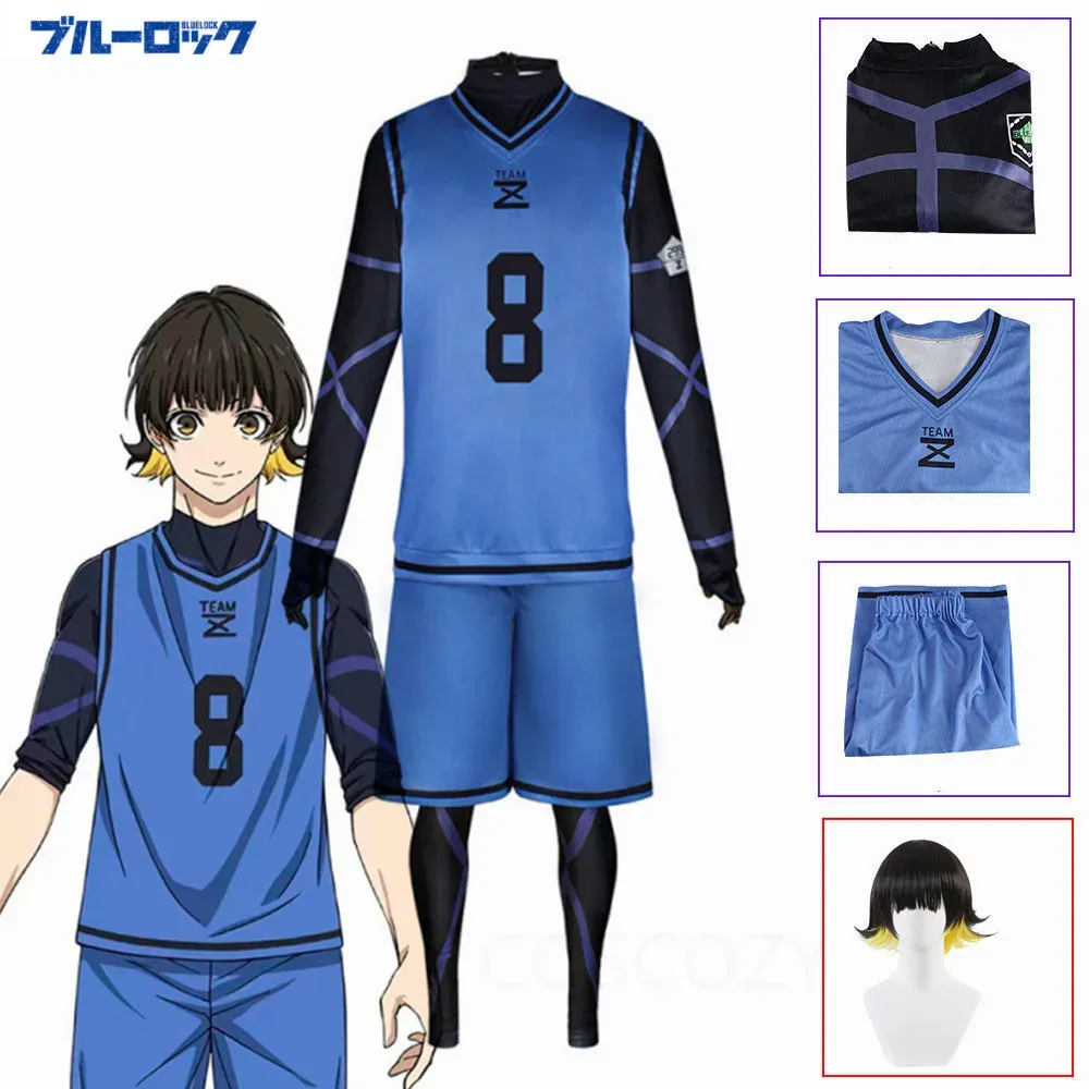Blue Lock Anime Bachira Meguru Cosplay Jersey Football Uniform Bodysuit ...