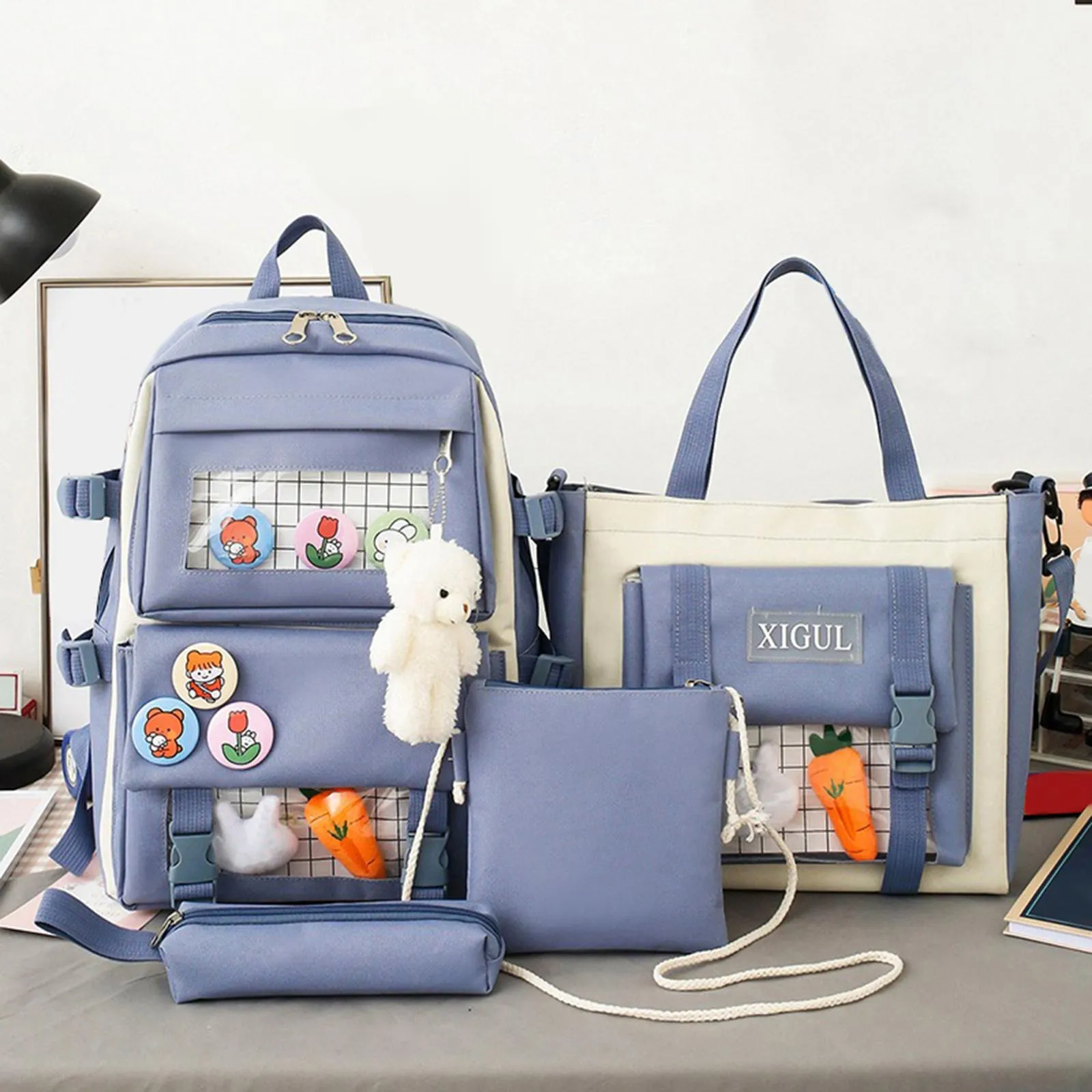 DHgate.com:2024Canvas Backpacks for Women - 4Pcs Daypacks Set Casual ...