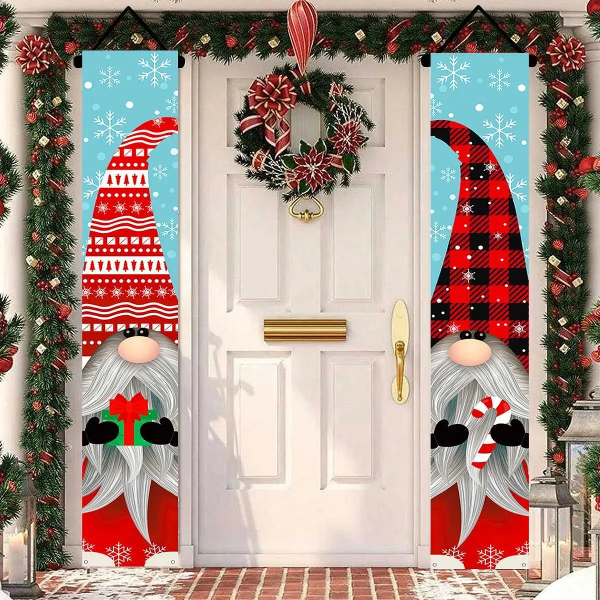 2024 Christmas Door Hanging Christmas Banners Santa Claus, Snowman ...