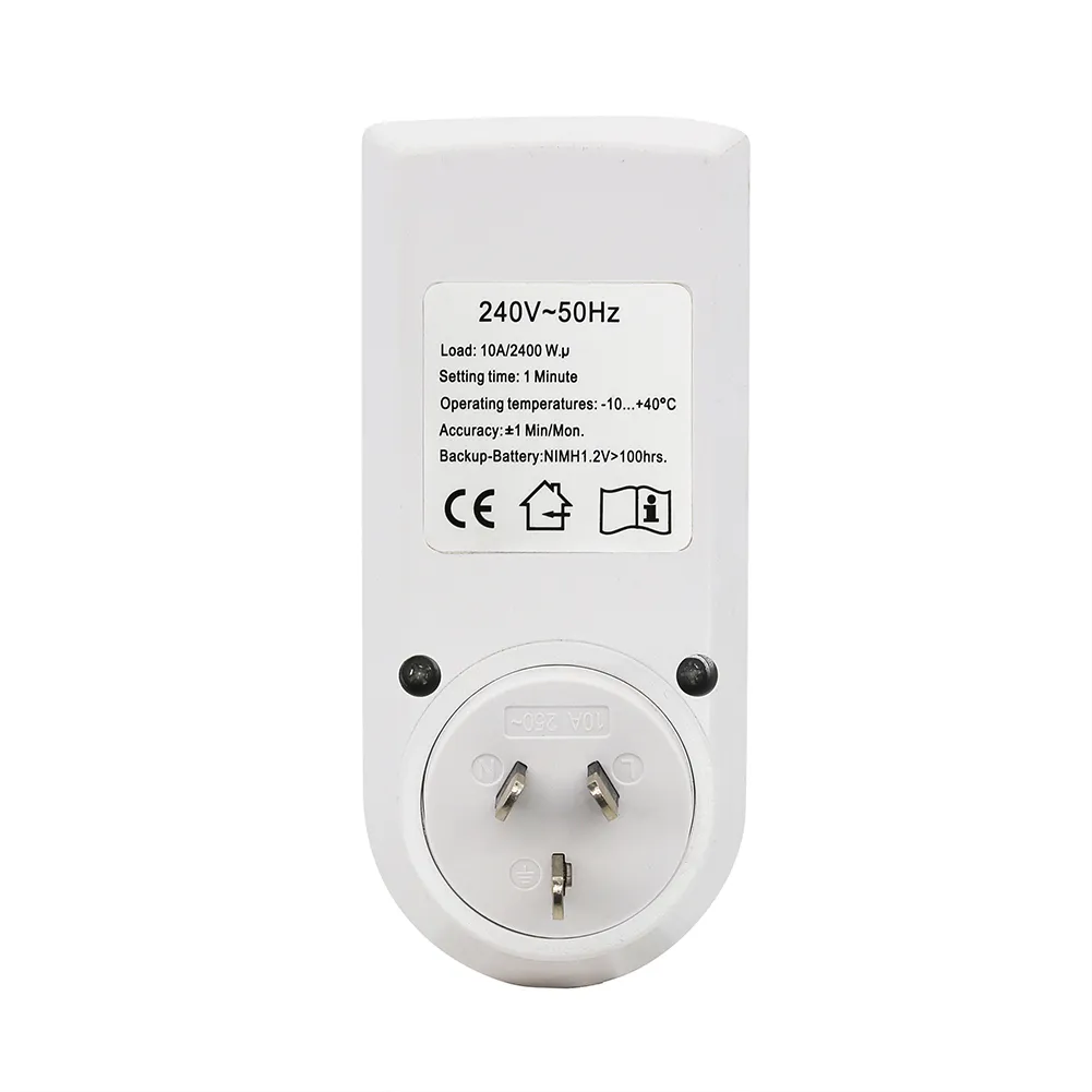Digital Programmable Timer Switch Socket AU Plug Rechargeable Battery Electronic Timer Switch ...