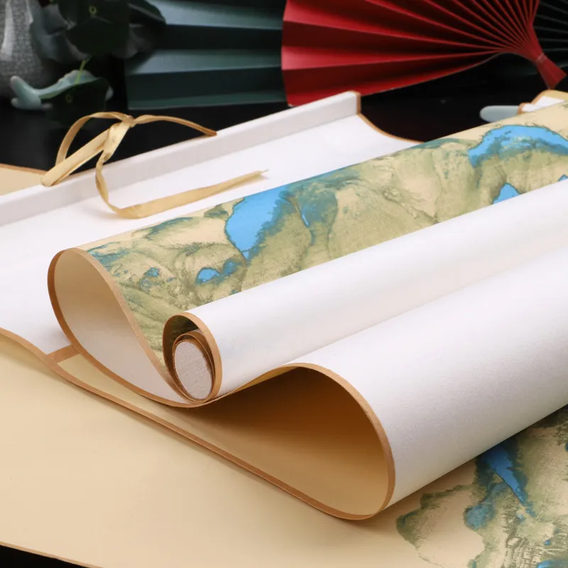 Vast Land Chinese Painting Scroll - Xuan Paper Art, Freehand ...